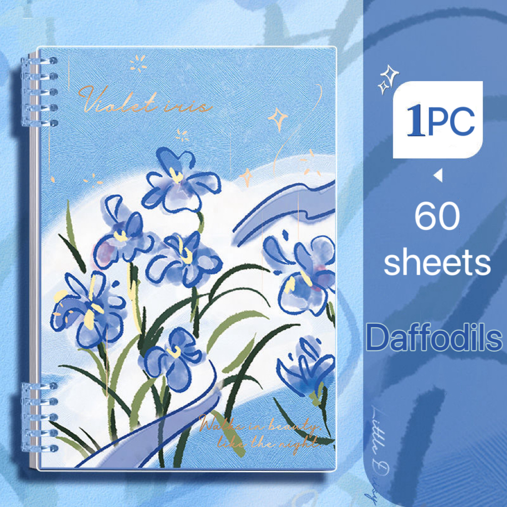 A5 Notebook Loose Leaf 60Sheets Detachable Romantic Garden Notebook ...