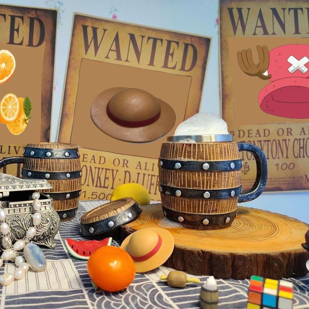 ONE PIECE Nautical Thief Water Cup Imitation Oak Beer Barrel Cup ...