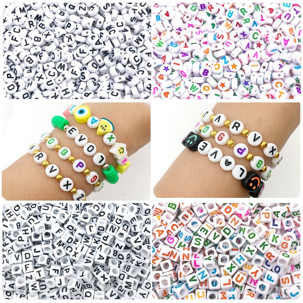 Letter Beads 100pcs Friendship Bracelets Beads Acrylic Alphabet ...