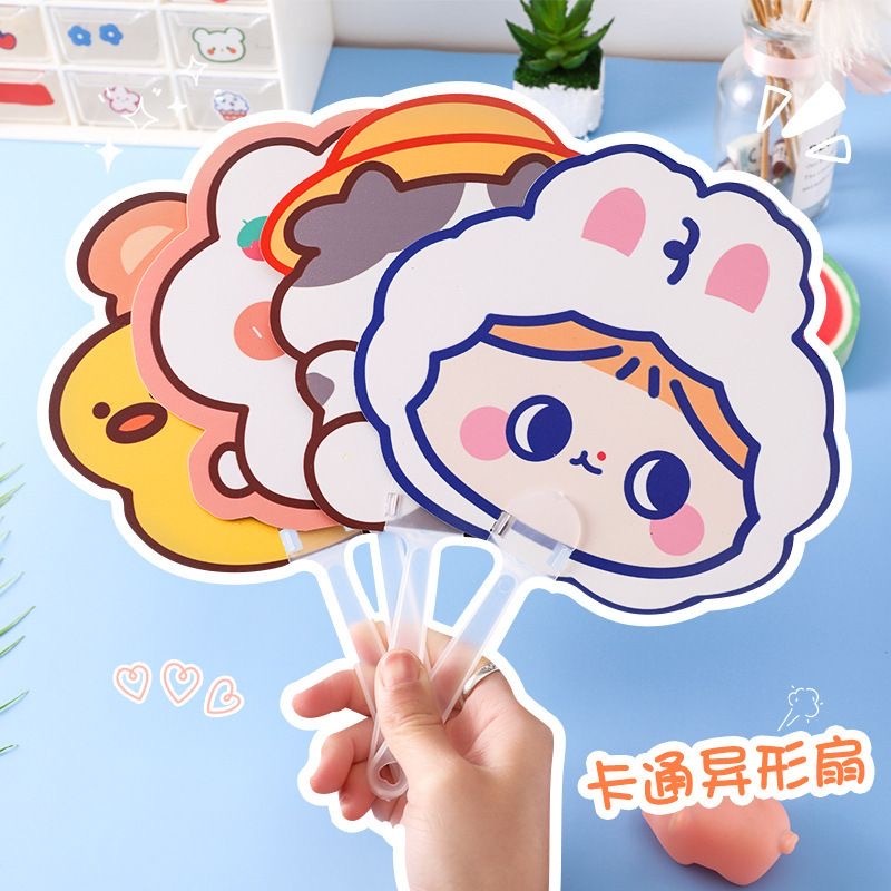 RANDOM DESIGN Cute Kawaii cartoon plastic fan durable and hand fans for ...