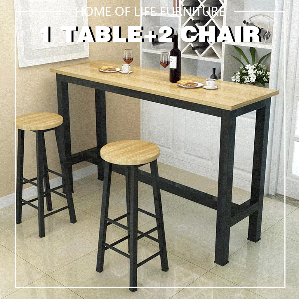New simple long high table bar white black table home kitchen balcony ...