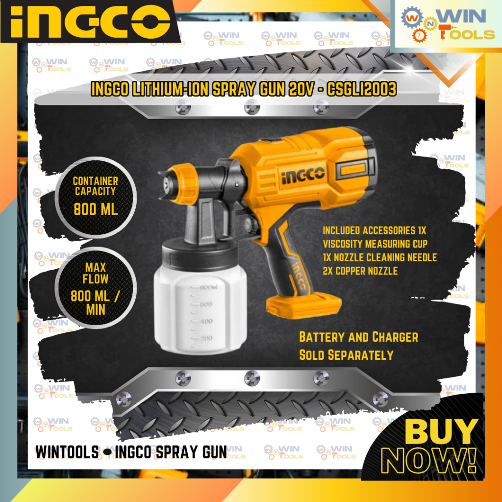 INGCO LITHIUM-ION SPRAY GUN 20V - CSGLI2003 | Shopee Philippines
