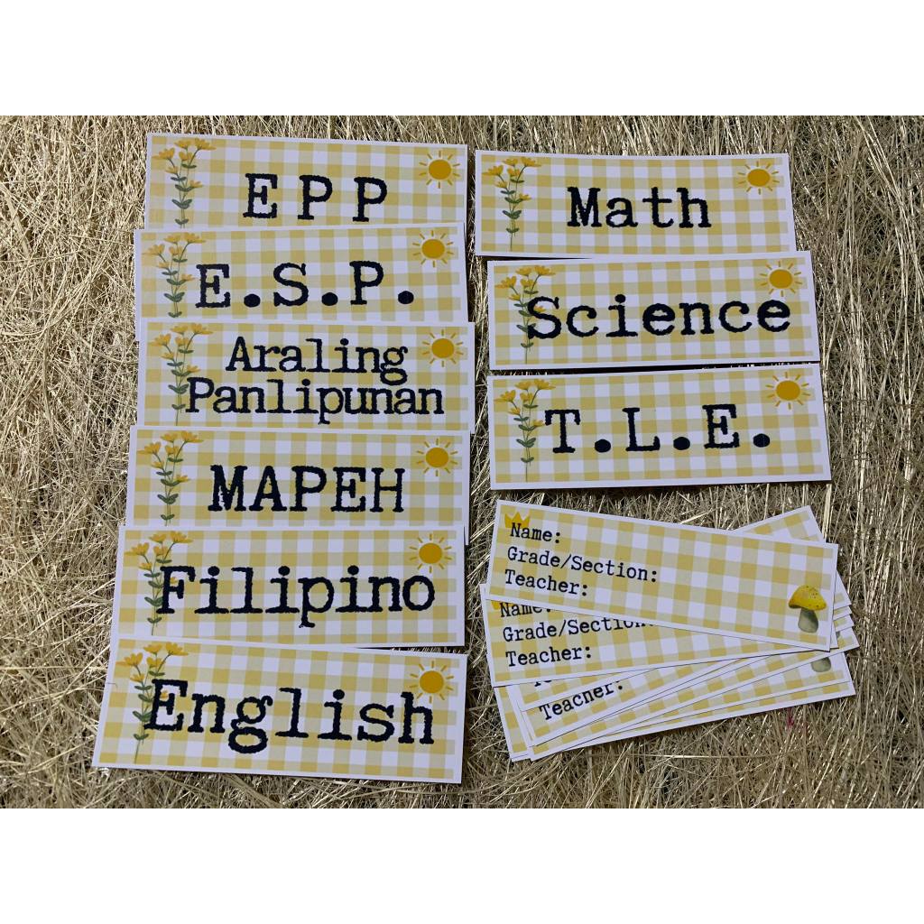 YELLOW AESTHETIC SUBJECT AND NAME STICKER SET | Shopee Philippines