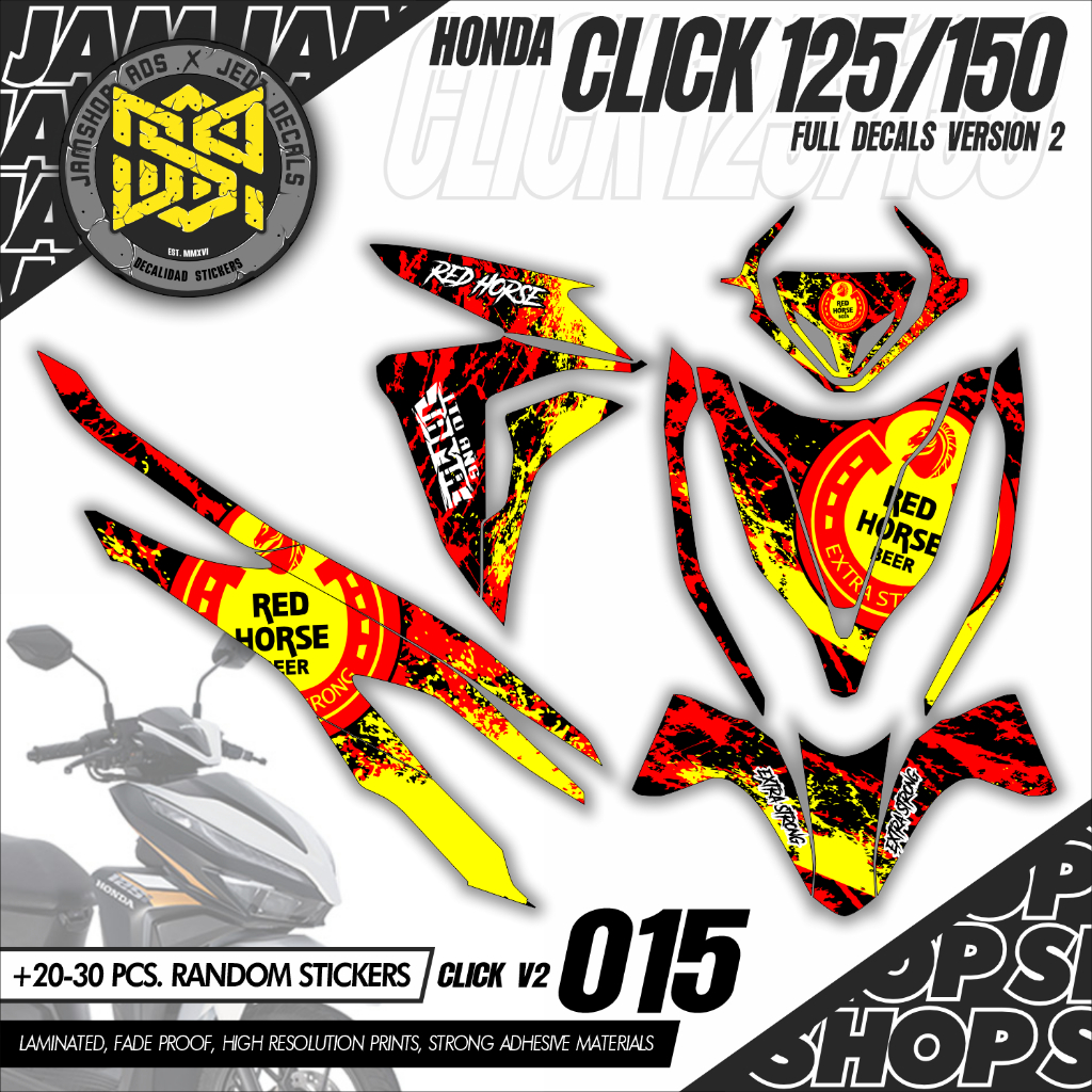 CLICK 125/150 Decals Version 2 - Honda Click Limited Edition Stickers ...