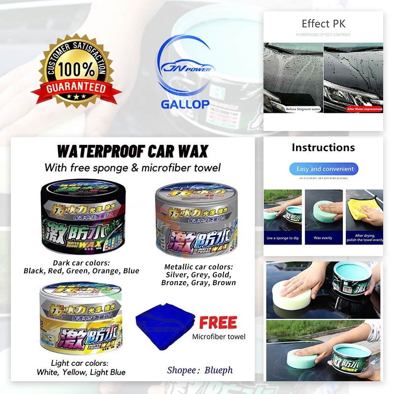BOTNY Hydrophobic Waterproof Wax Car Wax with FREE Sponge and ...