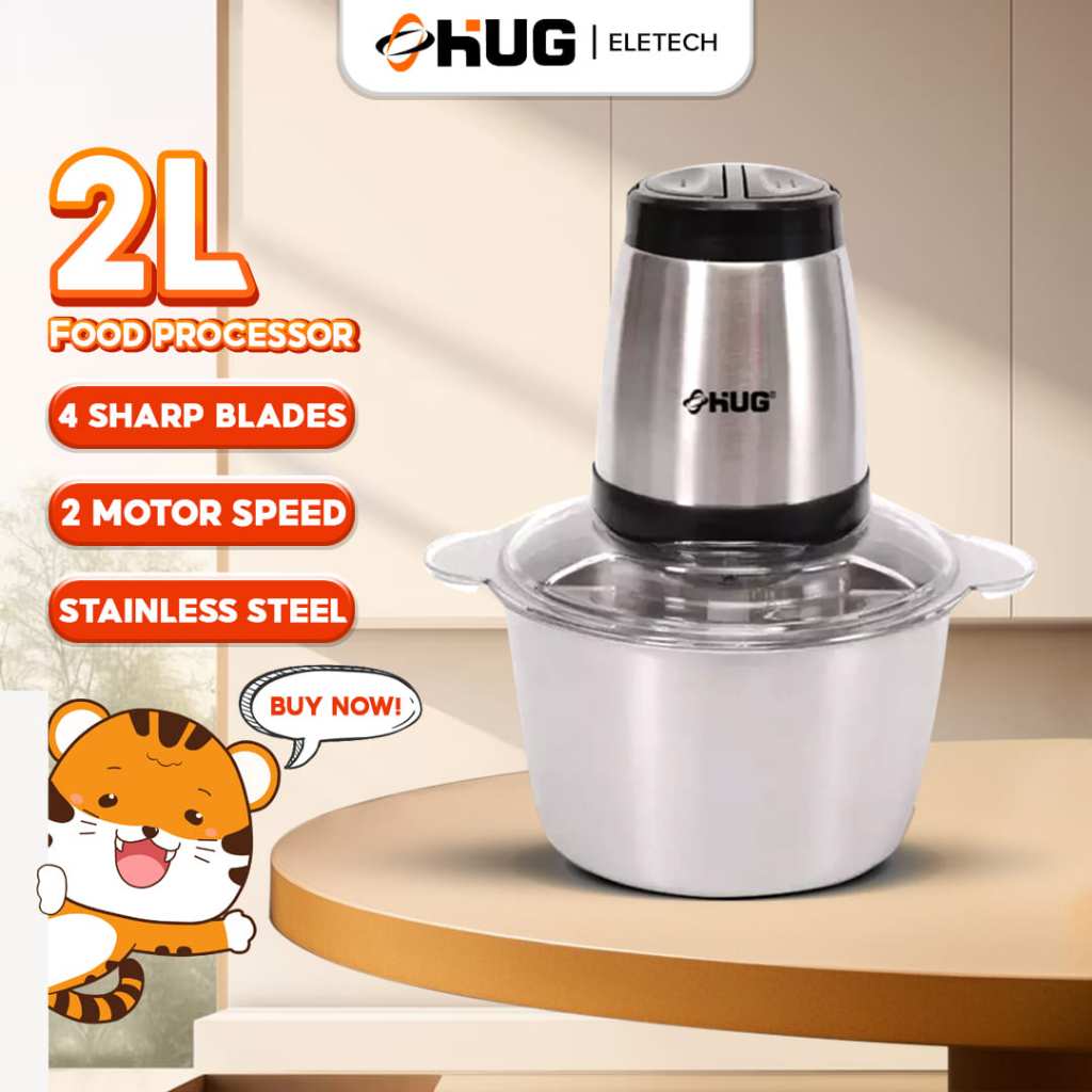 HUG 2L Electric Meat Grinder , Food Processor with Stainless Bowl H ...