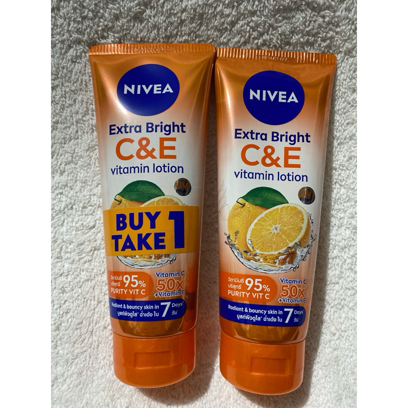 NIVEA Body Extra Bright Vitamin Lotion C&E 180ml Buy1Take1 | Shopee Philippines