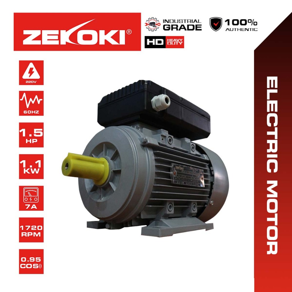Zekoki Electric Motor (Single Phase) 1.5HP ZKK-DLYL90L1-4 | Shopee ...