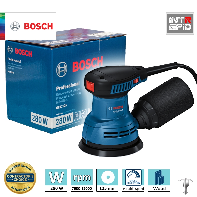 Bosch GEX 125 Professional 280 W Random Orbit Sander Contractor's Choice | Shopee Philippines