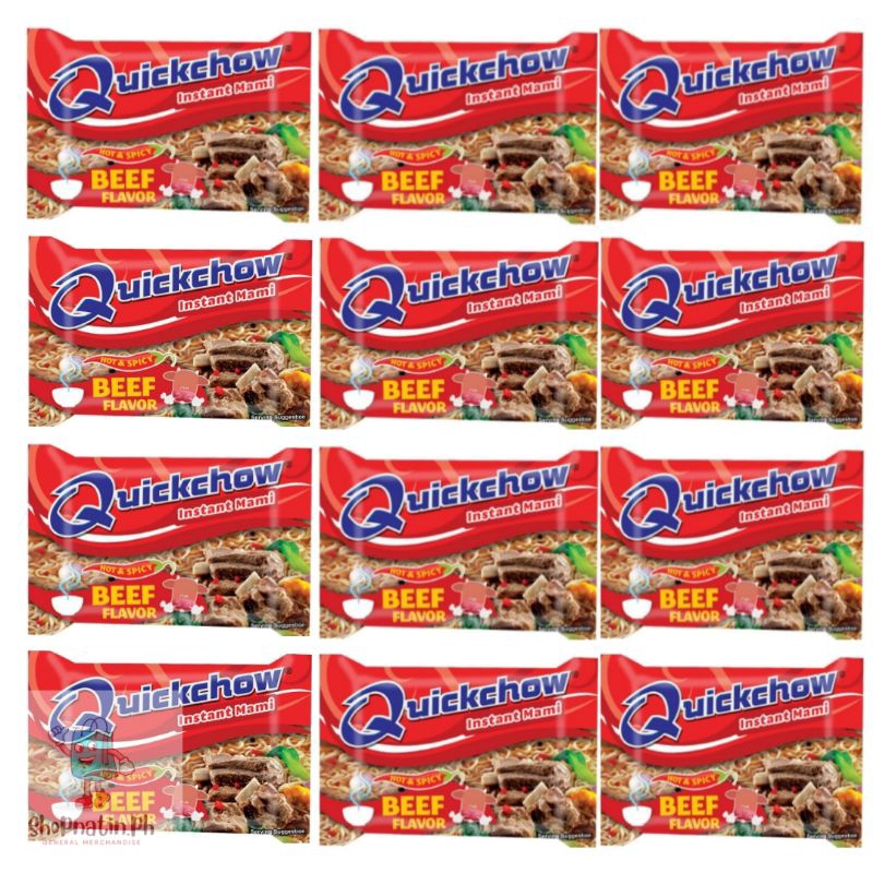 Quick Chow Instant Mami Noodles Hot and Spicy Beef Flavor 12pcs*55g ...