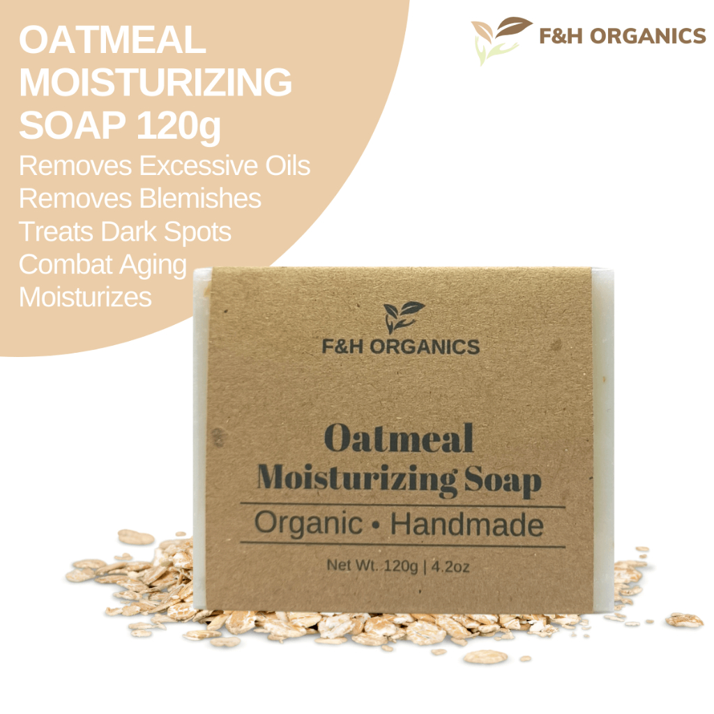 F & H Pure and Organic Oatmeal Bar Soap 120grams Face and Body Soap ...