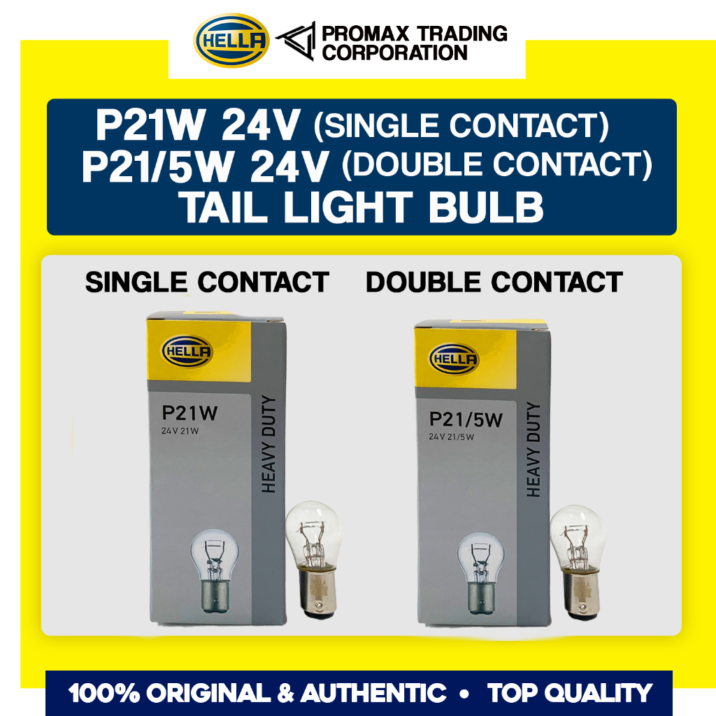 Hella P21W P21/5W 24V Single Contact Double Contact Bulb Tail Light ...