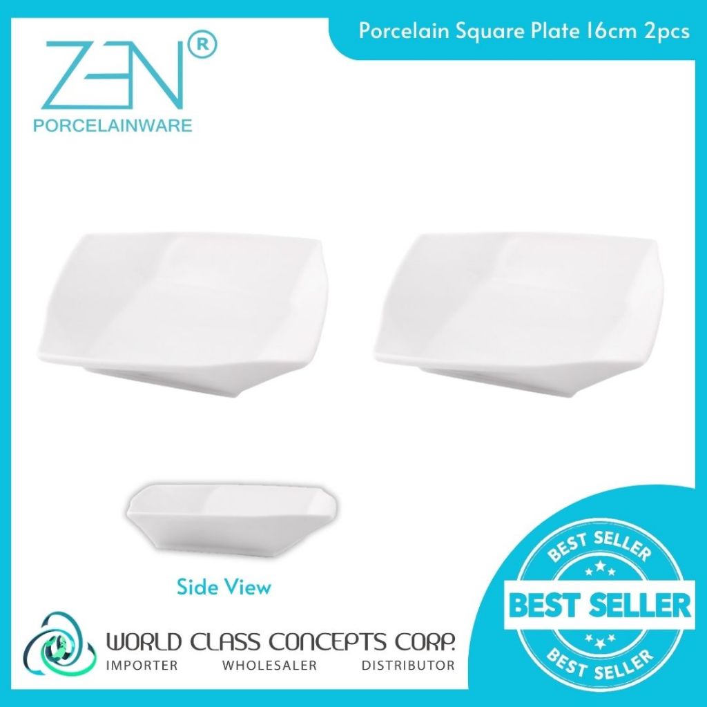 Zen Porcelain Square Plate Set of 2(WCCC) | Shopee Philippines