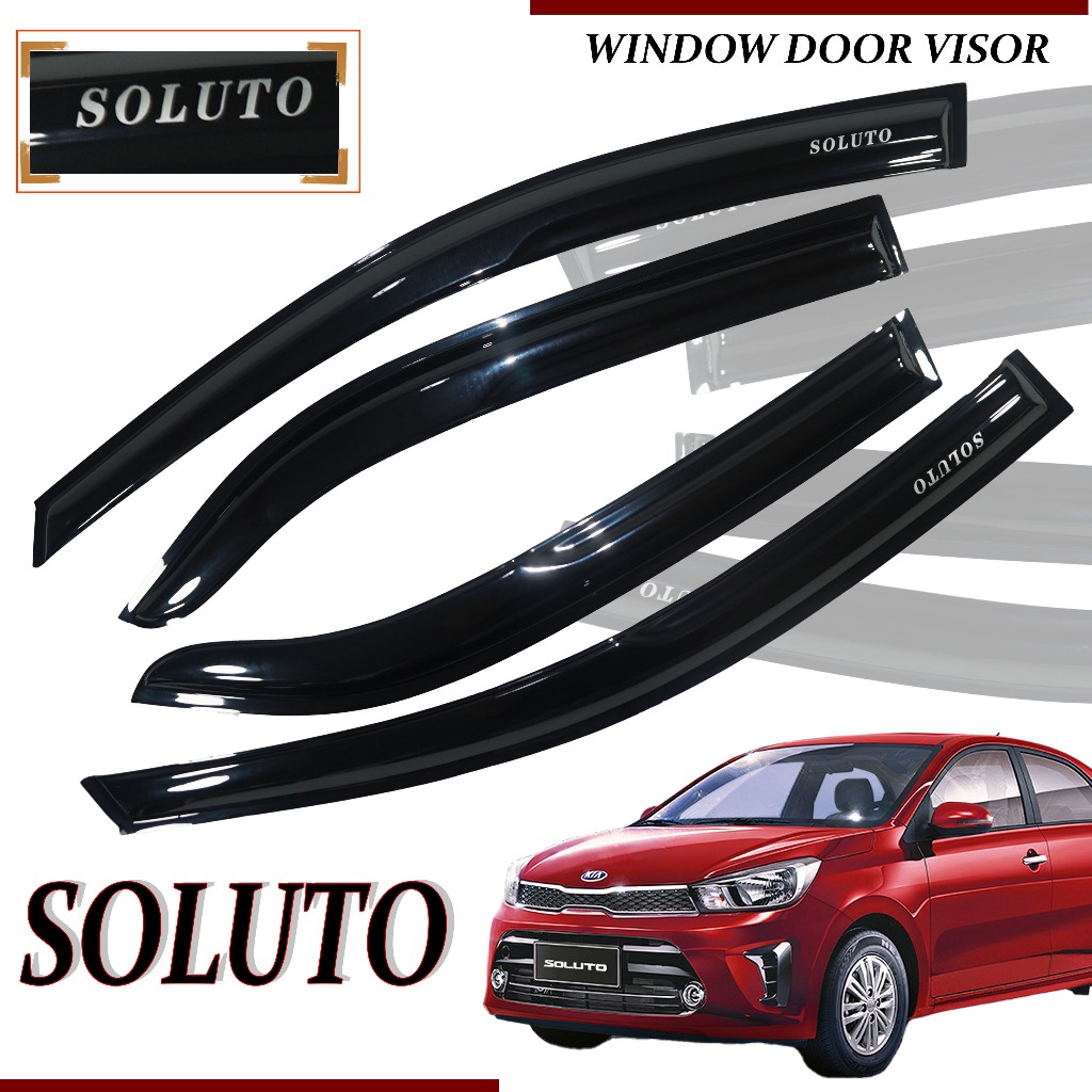 KIA SOLUTO 2019-2025 Door Visor, Sun Deflector Smoke Door Visor Window ...
