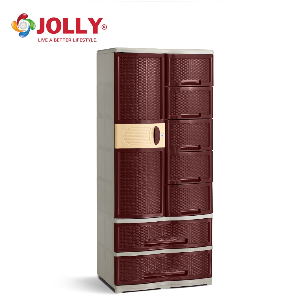 JOLLY PLASTIC HILLS RATTAN CLOSET CABINET W/ 2 DRAWER | Shopee Philippines