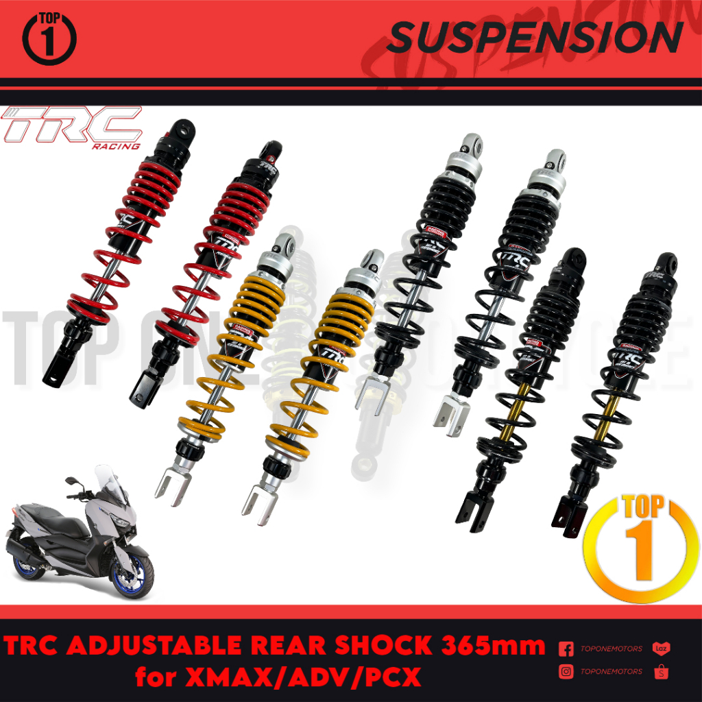 TOP1 PH TRC AI-TECH SERIES ADJUSTABLE REAR SHOCK 365mm for XMAX/ADV/PCX ...