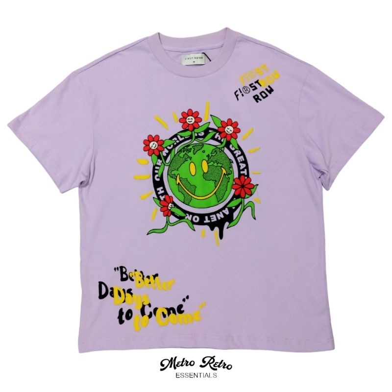 1st ROW - Earth Puff Print Tee (Purple) | Shopee Philippines