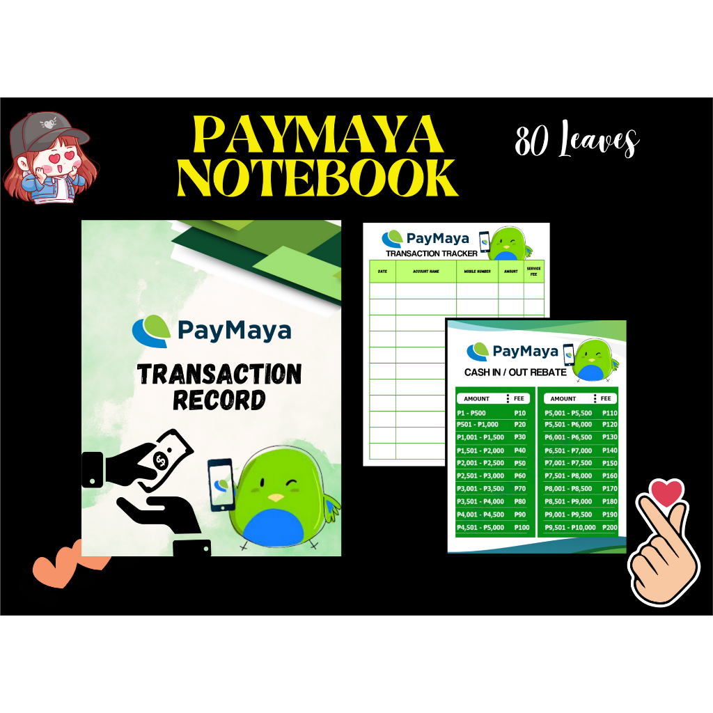 Paymaya Transaction Record with Cash in/out Rebate Guide Notebook (80 ...
