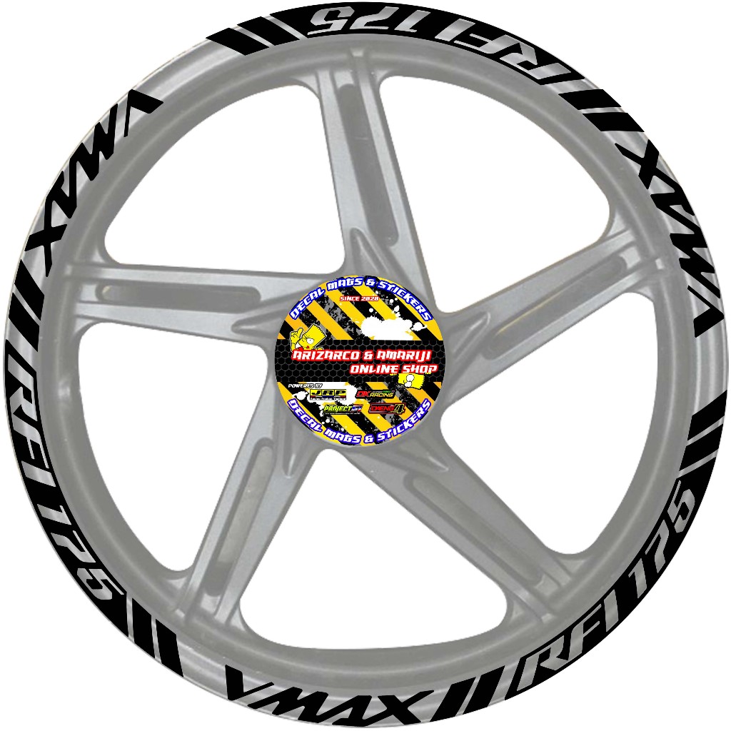 RUSI VMAX RFI MAGS STICKER DECALS (SET FOR 2 WHEELS, FRONT AND REAR ...