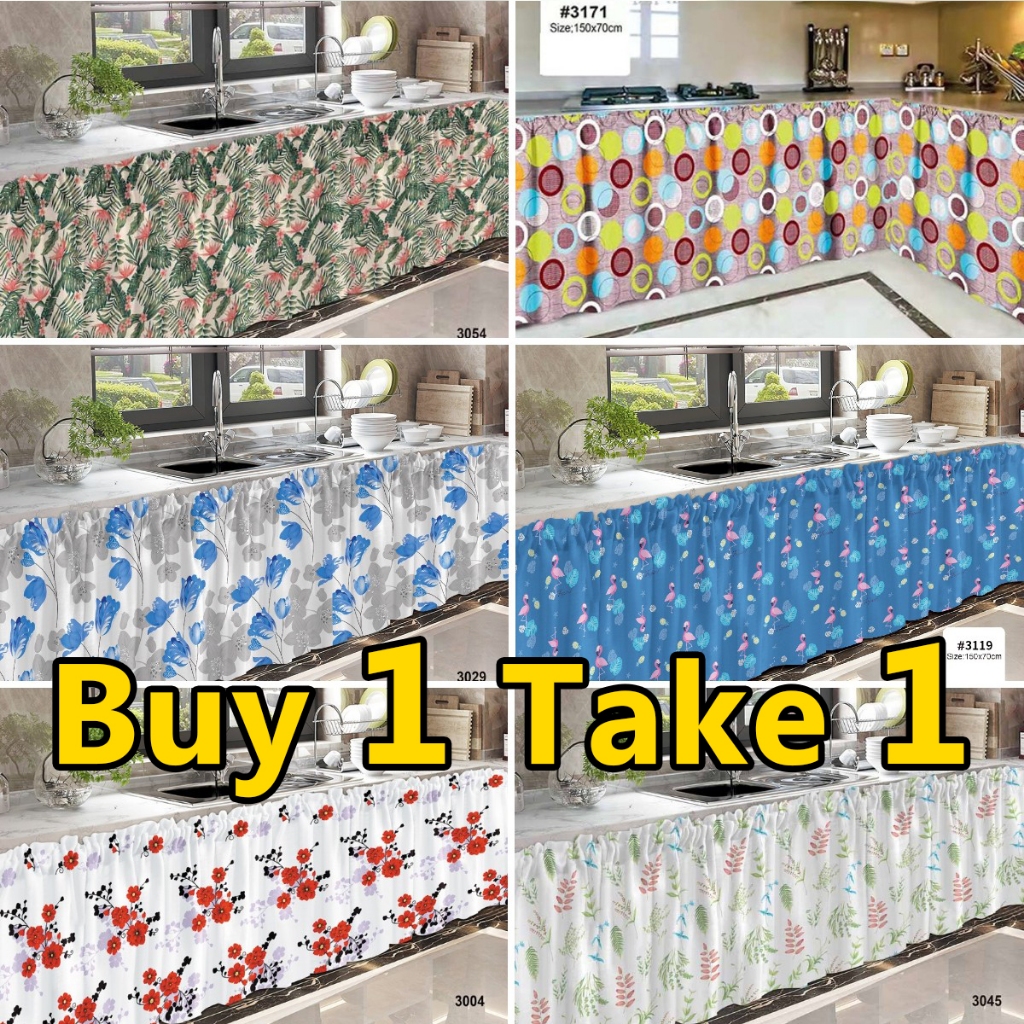 2Pcs Lababo Curtain Kitchen 150cm*70cm PanLababo Sink Under Short ...