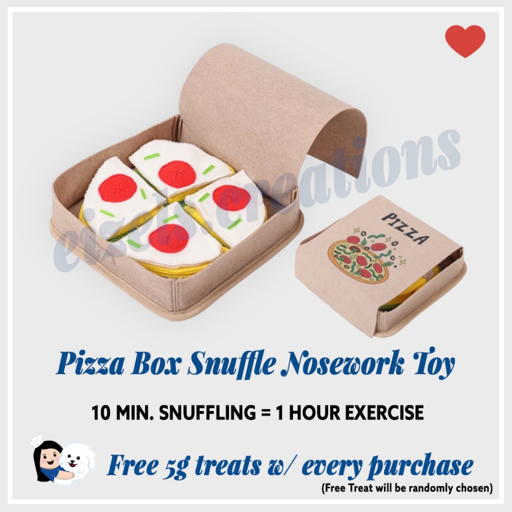Doglemi Pizza Box Nosework Snuffle Interactive Toy for Dogs (Free 5g ...