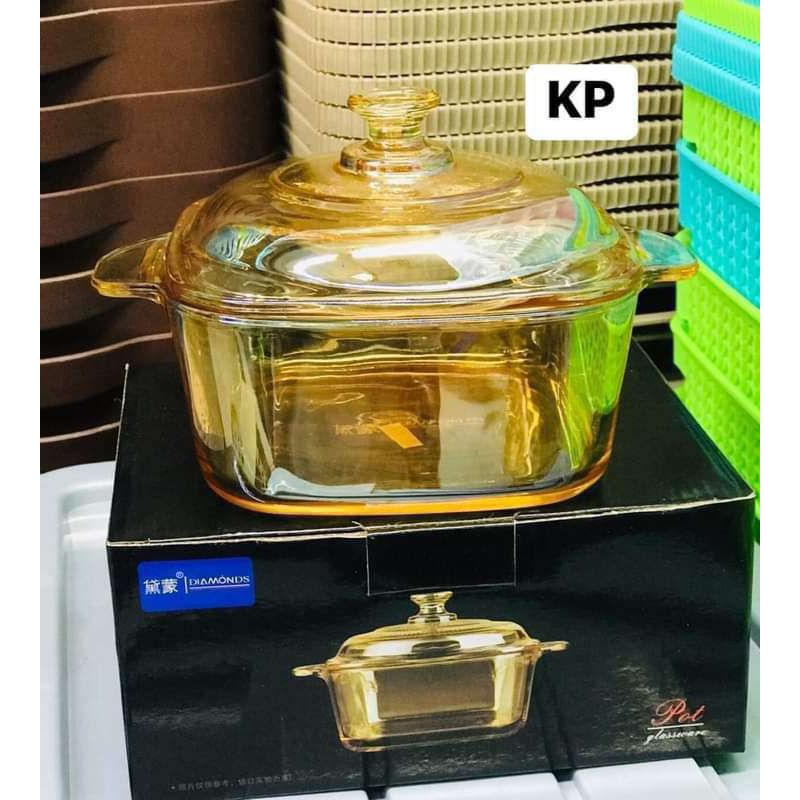 Gold / Transparent Glassware Delicate Glass Pot Glass Soup Pot Glass ...