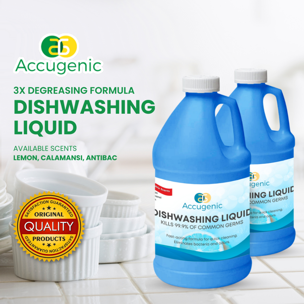 Accugenic Dishwashing Liquid Soap Half Gallon Blue Antibac Scent with ...
