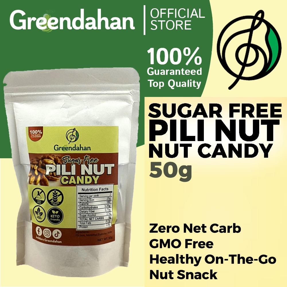 GREENDAHAN Sugar Free Pili nut Candy 50g - Keto/Low carb Friendly ...