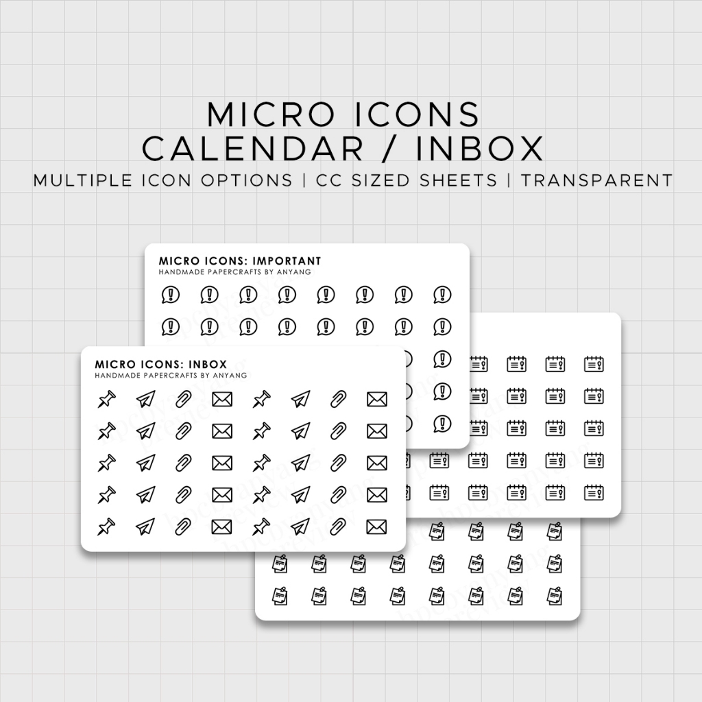 CALENDAR & INBOX | MICRO ICONS | Minimal + Functional Stickers for your ...