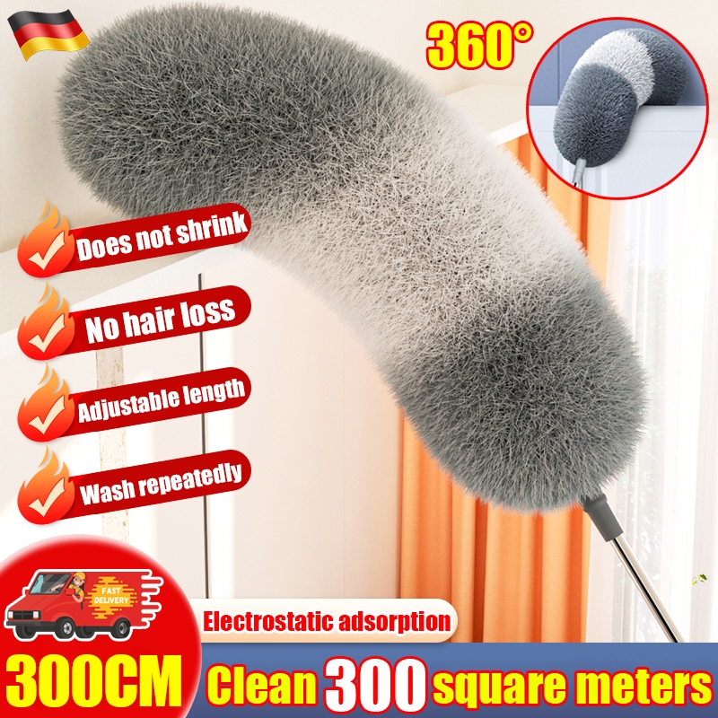 300CM Long Microfiber Duster Retractable Feather Static Duster Bendable ...