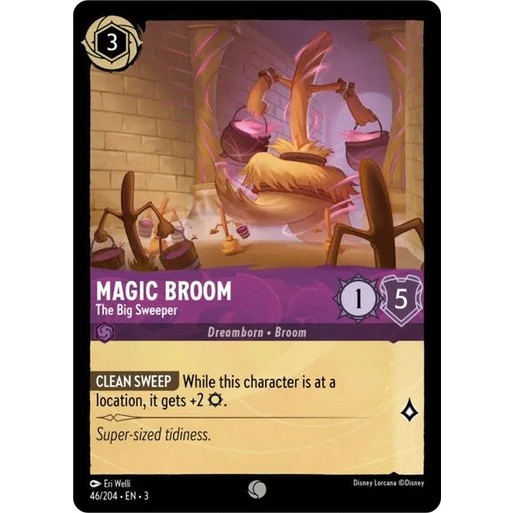 Magic Broom The Big Sweeper Common Disney Lorcana Into the Inklands ...
