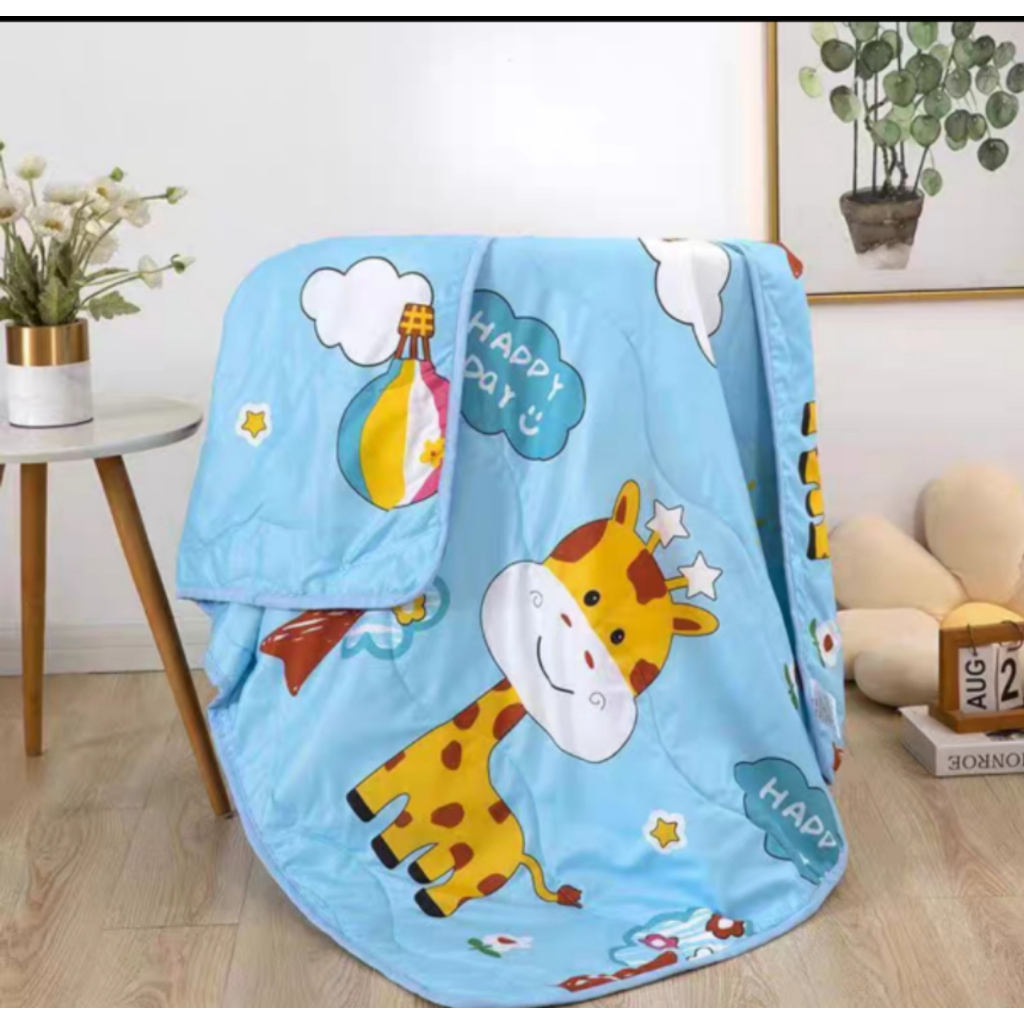 Children's Summer Cool Quilt Baby Nap Air Conditioning Kindergarten Blanket Thin Quil | Shopee ...