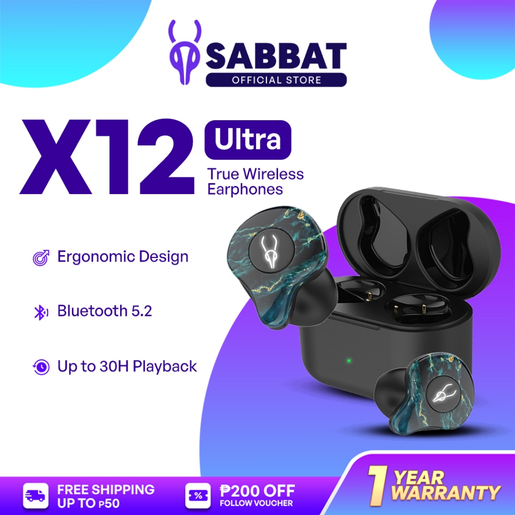 Sabbat X12 Ultra Marble Series (Dream Stone) Bluetooth Earphones True ...