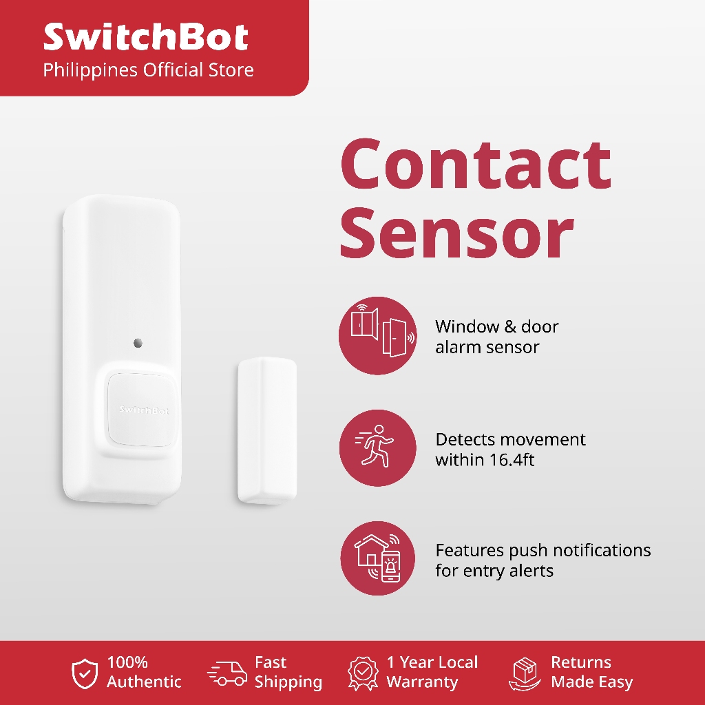 SwitchBot Contact Sensor Bluetooth WiFi (need Hub) Door/Window Alarm ...