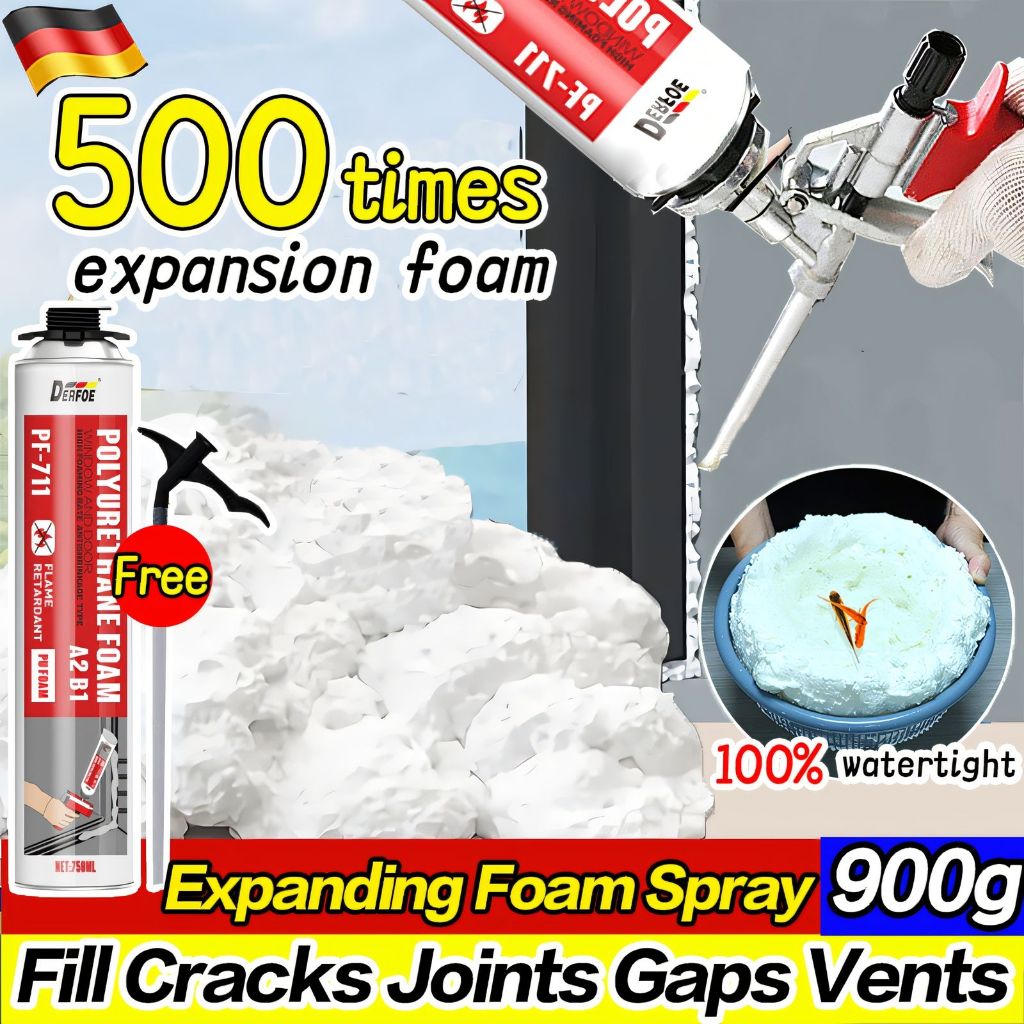 Polyurethane Foam PU Foam Spray Insulation (750ml) Fills Cracks And Joints, Gaps Around Pipes ...