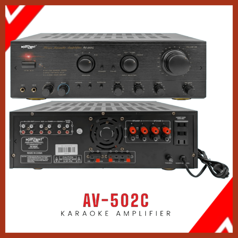 Konzert AV-502C Amplifier 500W x 2 RMS Stereo Karaoke Amplifier Av 502 ...