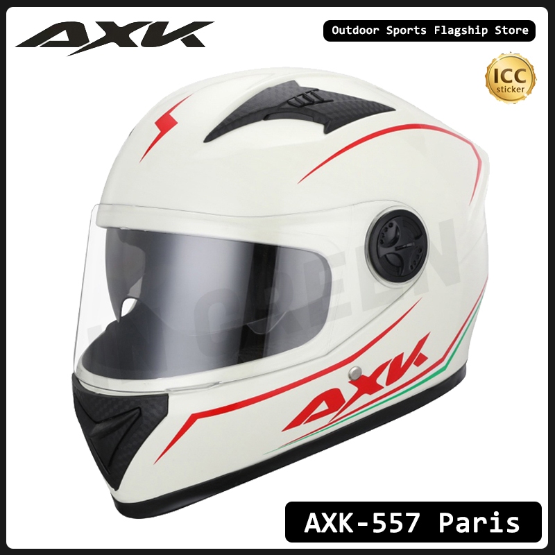 AXK557 Paris Motorcycle Full Face Helmet HD Dual Mirror With ICC ...