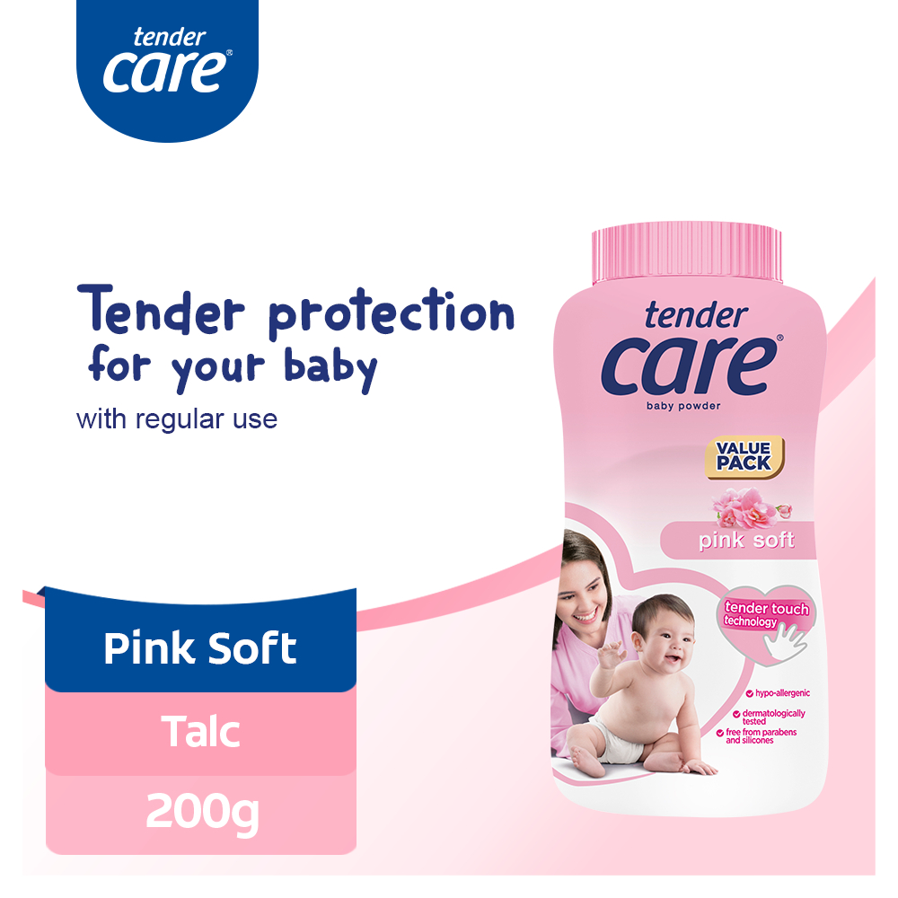 Tender Care Hypoallergenic Baby Powder Pink Soft Floral 200g | Shopee Philippines