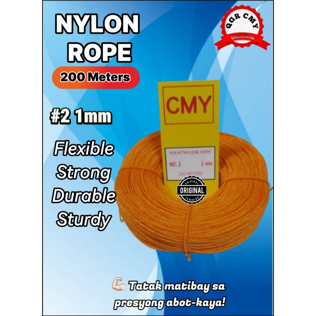 #2 1mm CMY YELLOW POLYETHYLENE ROPE (200 Meters)/NYLON ROPE /LUBID/TALI ...