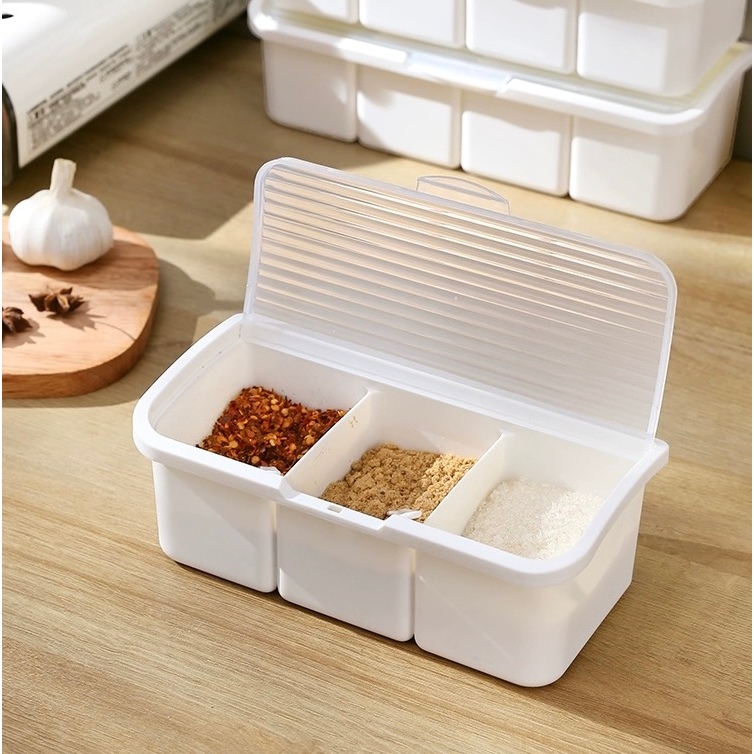 Three style flavor box Multi-functional plastic divider with spoon with ...