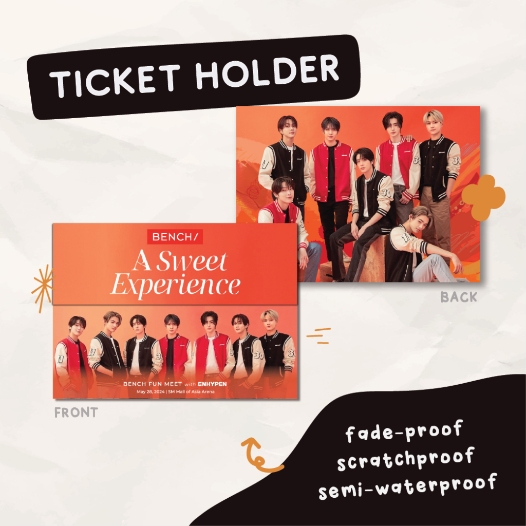SCRATCHPROOF ENHYPEN A Sweet Experience Bench Fanmeet Ticket Holder ...