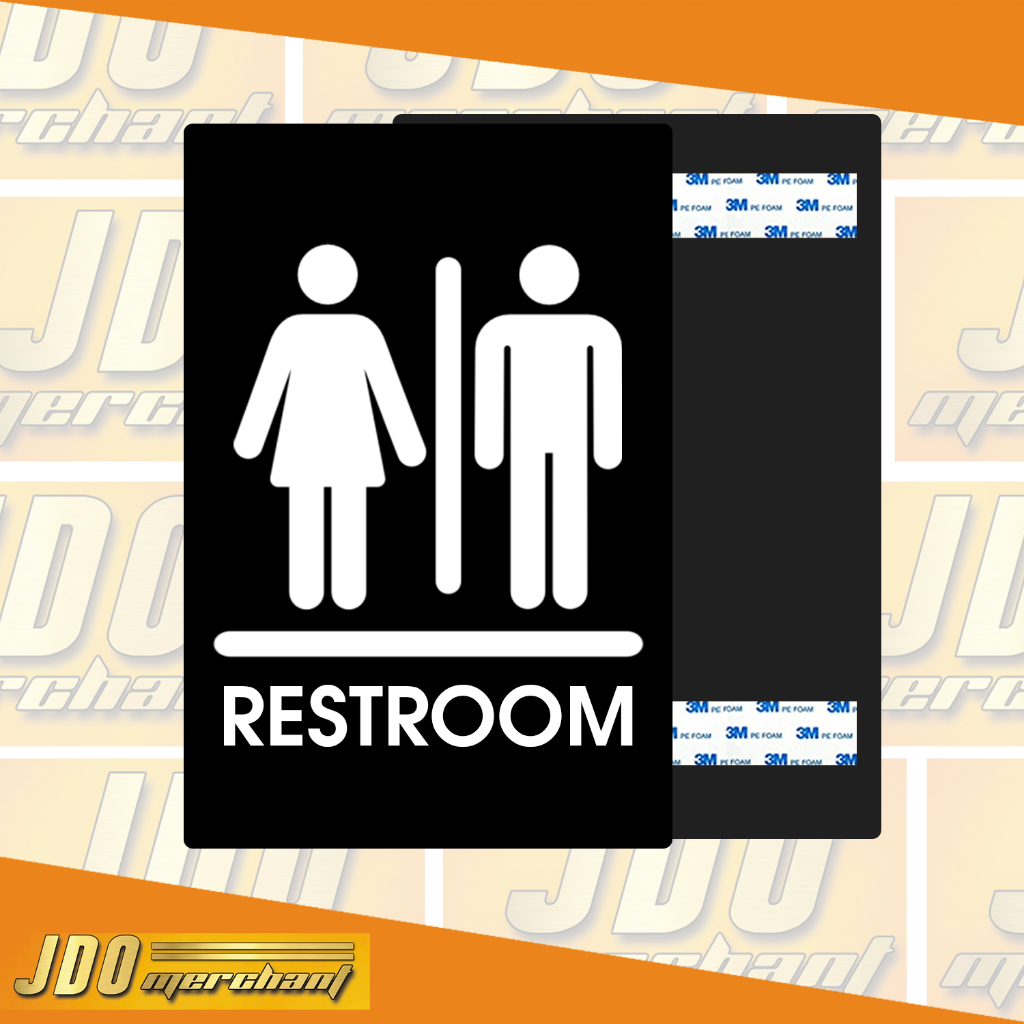 Restroom signage sign - Black And White | Shopee Philippines