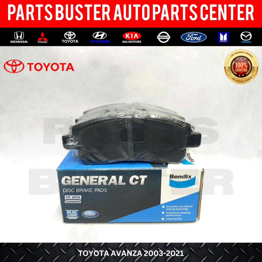 Genuine Bendix Brake Pad (FRONT) for TOYOTA AVANZA 2003-2021 (DB-1460 ...