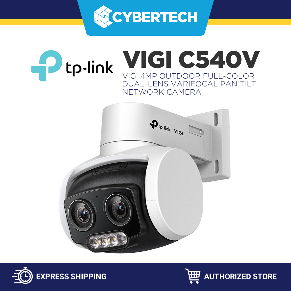 Cybertech TP-Link VIGI C540V VIGI 4MP Outdoor Full-Color Dual-Lens Varifocal Pan Tilt Network ...