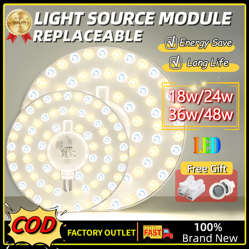 COD 220v LED Panel Light Replacement Circle Blub 18W 24W 36W Tricolor ...