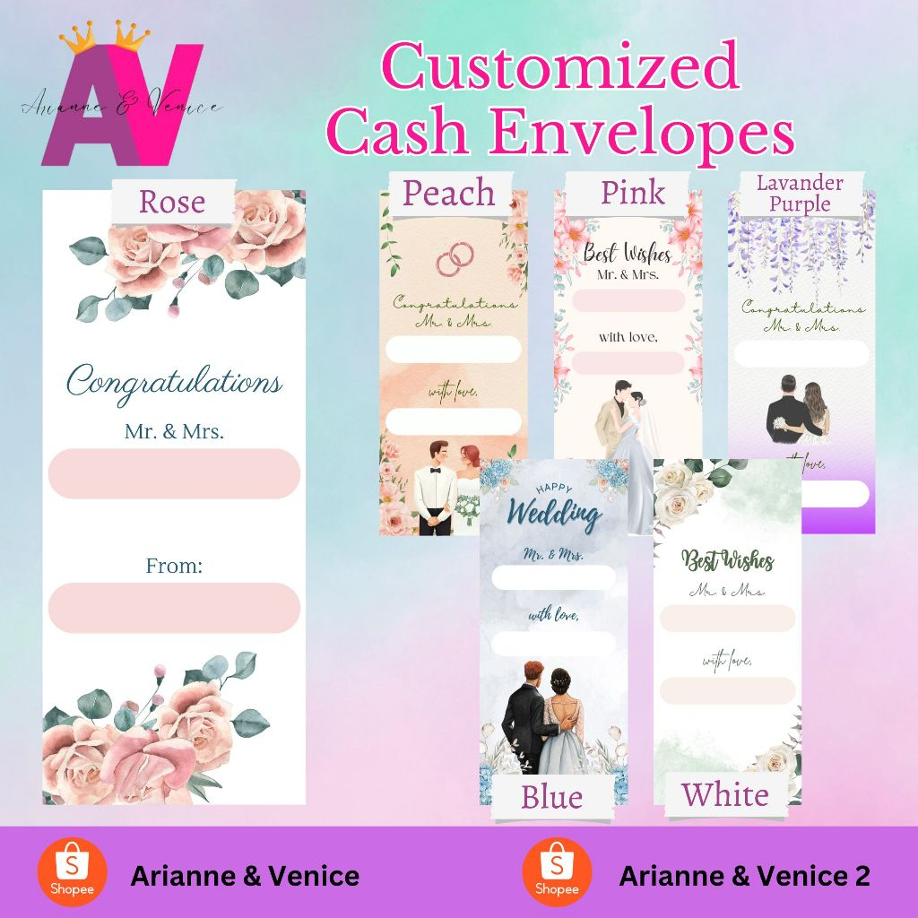 20 pcs Wedding Cash Envelope Money Coin Envelope Angpao Cash Gift ...