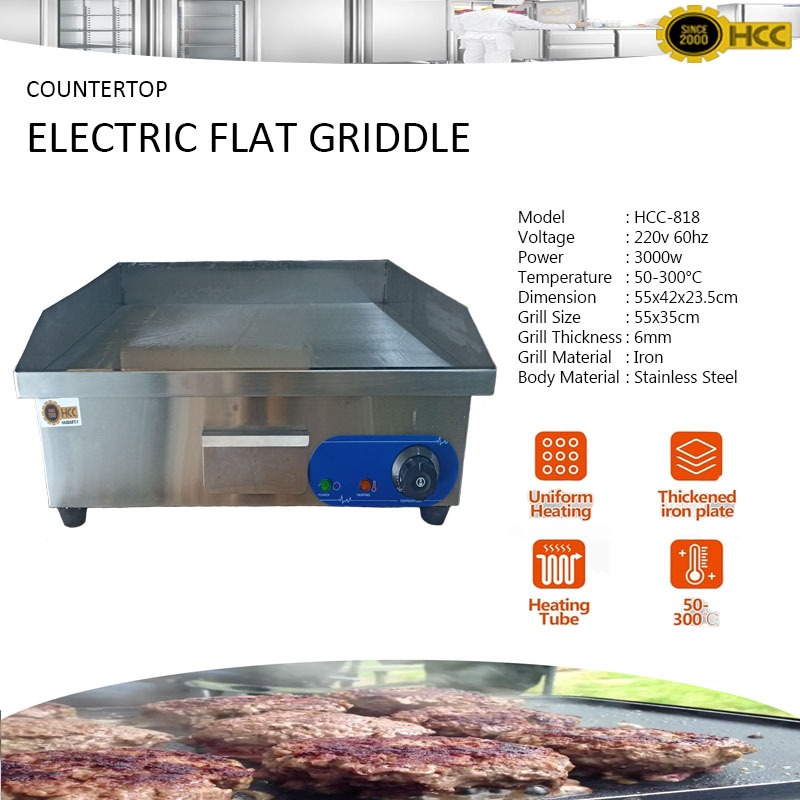 Commercial Hamburger Electric Griddle Stainless Steel Heavy Duty ...