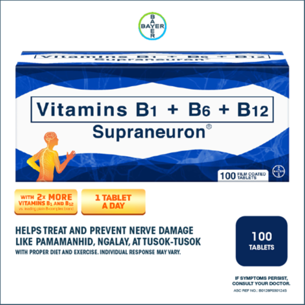SUPRANEURON® Vitamins B1 + B6 + B12 Tablet 100s | Shopee Philippines