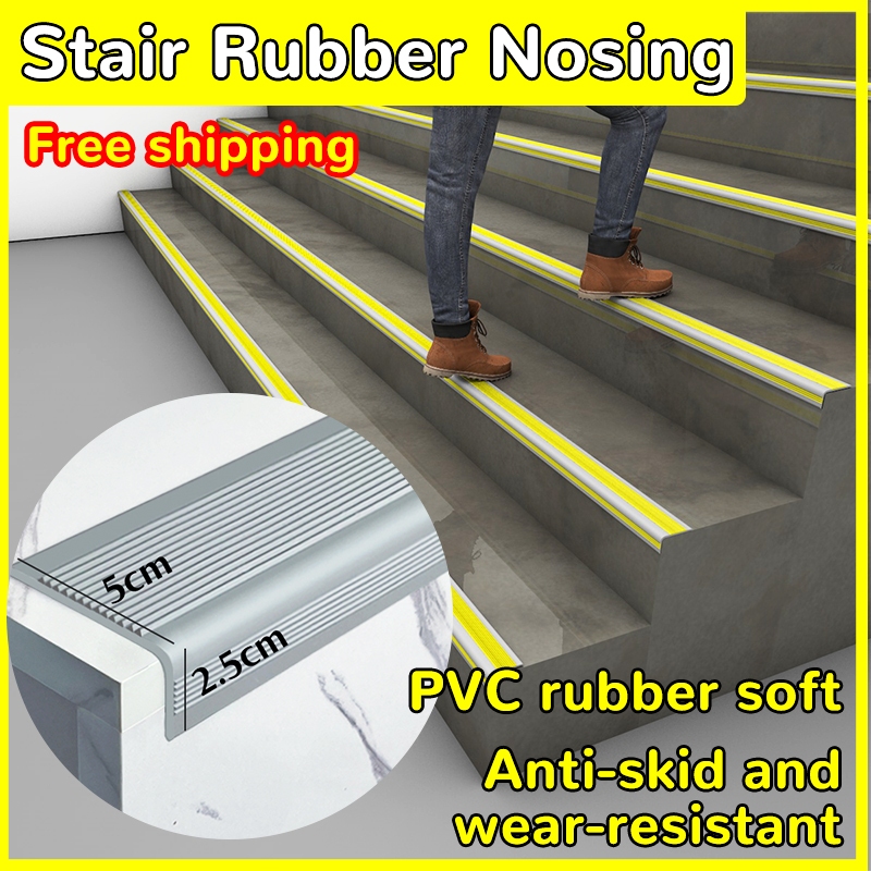 Stair Rubber Nosing 2.5M L-type (Grey Coffee color Yellow) High Quality ...