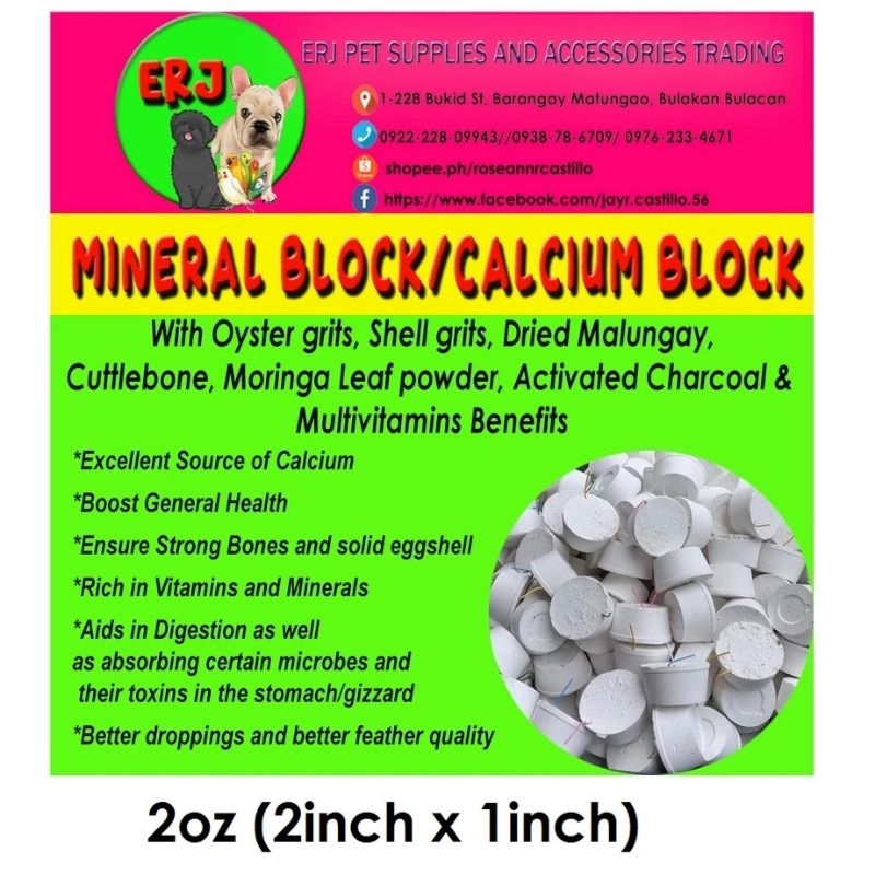MINERAL BLOCK OR CALCIUM BLOCK V2 FOR ALL KINDS OF BIRDS | Shopee ...